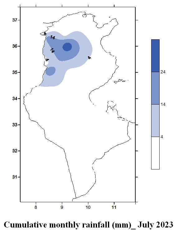 Climatological Report for the month of July 2023 in Tunisia